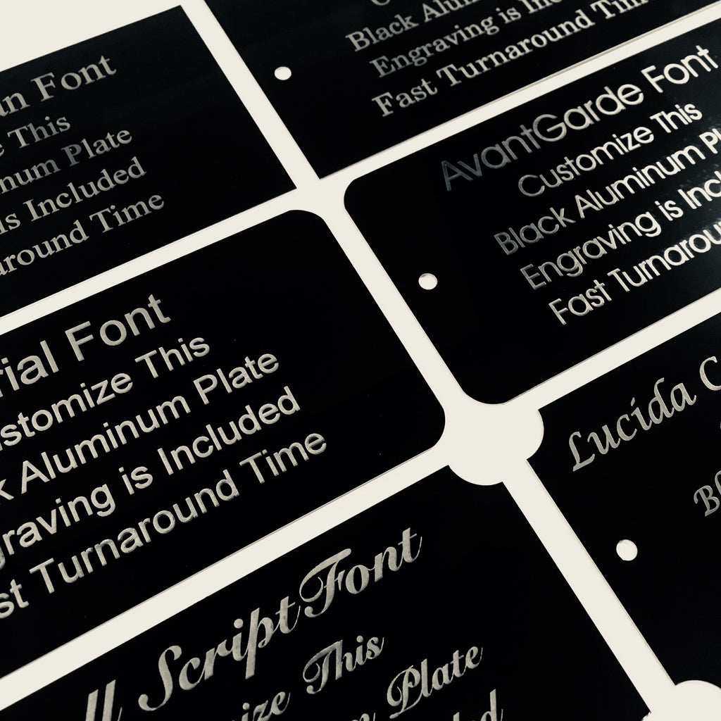 4" x 6" Laser Engraved Black Aluminum Plaque Silver Letters - Eastwood ...